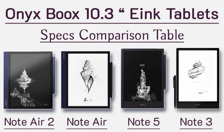 Boox Note Air 2 vs Note Air 1 VS Note 5 vs Note 3- Specs Comparison ...